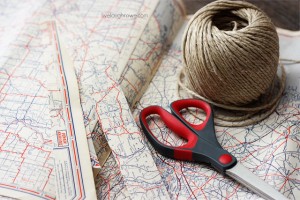 Vintage Map Ornament - Live Laugh Rowe