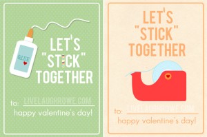 Let's Stick Together Valentines