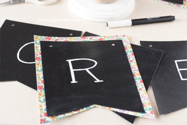DIY Chalkboard Pennant Banner - Live Laugh Rowe