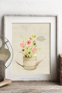 Spring Flowers in a Watering Can | Printable Wall Art - Live Laugh Rowe