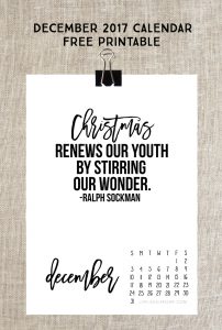 December 2017 Calendar -- Print your free copy today!