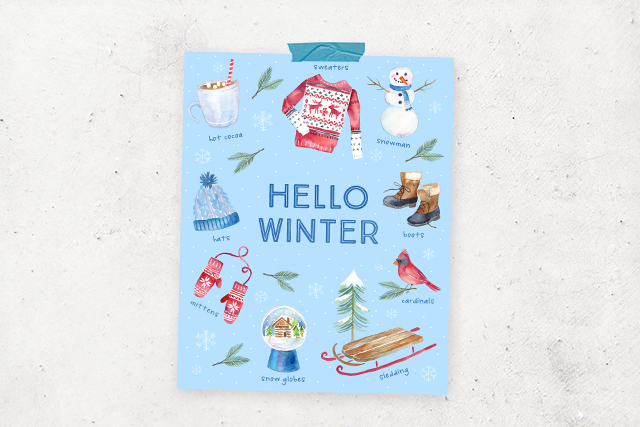 Hello Winter Printable - Live Laugh Rowe