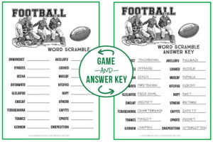 Football Word Scramble | Super Bowl Party Game - Live Laugh Rowe