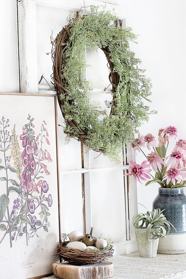 Spring Vignette | Simplicity with Greenery and Florals - Live Laugh Rowe