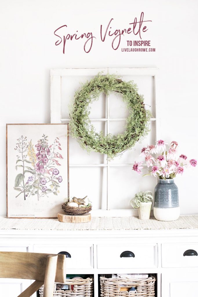 Spring Vignette | Simplicity with Greenery and Florals - Live Laugh Rowe