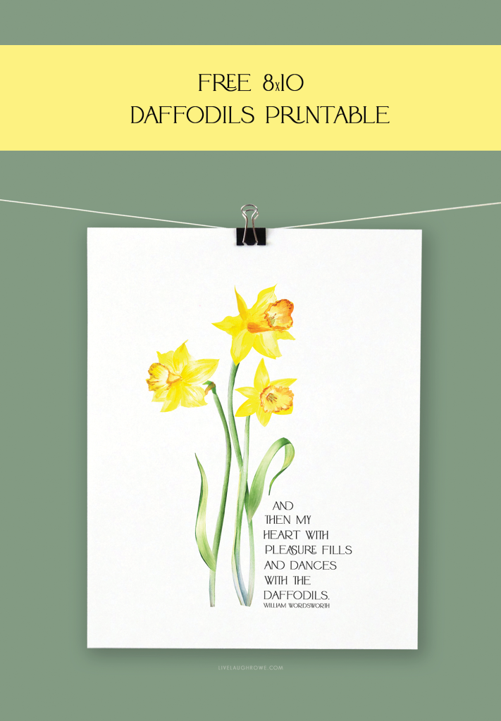 Daffodils Poem Printable – All American Holiday