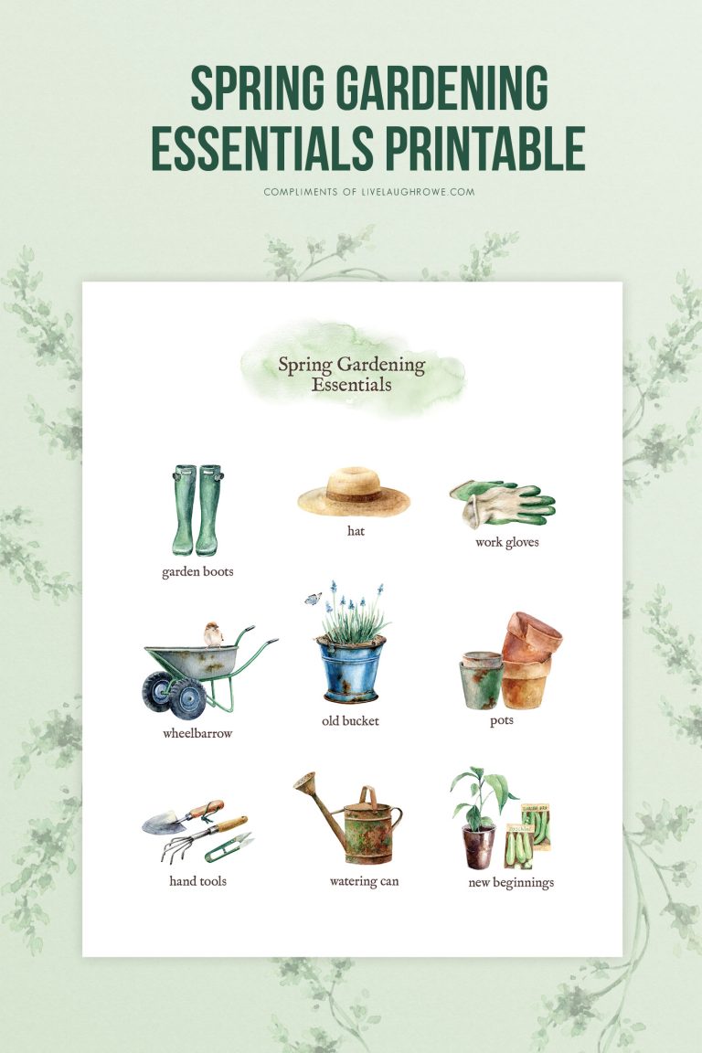 Spring Gardening Essentials Printable - Live Laugh Rowe