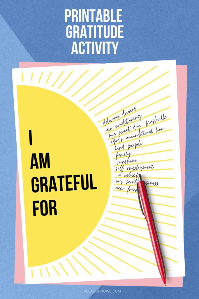 Gratitude Activity Printable - Live Laugh Rowe