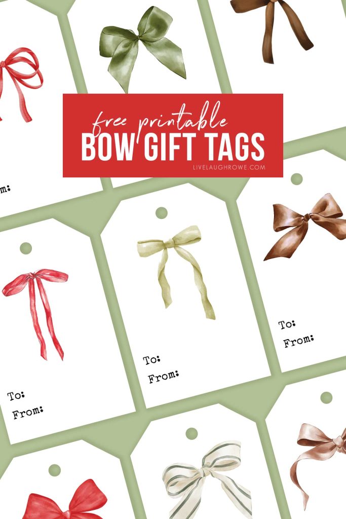 Bow Gift Tags for Christmas - Live Laugh Rowe